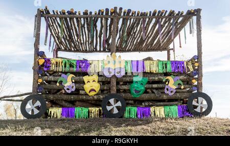 Christmas eve bonfire on the levee, Gramercy, Louisiana, USA Stock ...