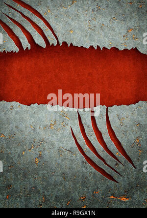 Horizontal background - metal, ripped monster claws Stock Photo - Alamy