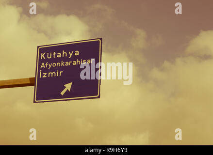 Turkish Road Signboard, Tepebasi district in Eskisehir / TURKEY Stock ...