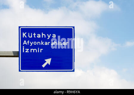 Turkish Road Signboard, Tepebasi district in Eskisehir / TURKEY Stock ...