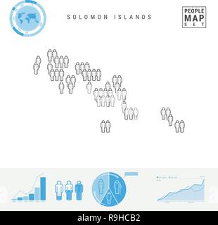 Solomon Islands population map. Large group of people in a shape of ...