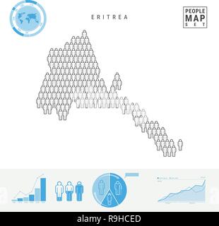 Eritrea population map. Large group of people in a shape of Eritrean ...