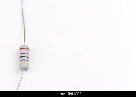 Electrical resistor isolated on a white background with shallow depth ...