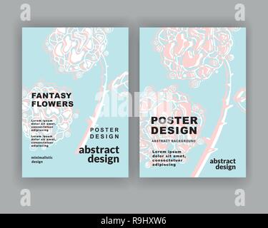 Cover page template. Page template with soft curves in dark red-brown ...