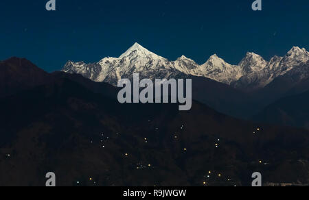 Panchuli Himalayas mountain range from Munsyari village , height 2290 meters , Uttaranchal ...