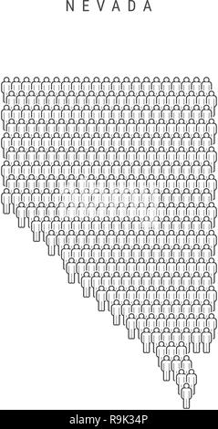 Nevada US state population map. Large group of people. Flat vector ...