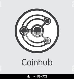 Exchange - Coinhub. The Crypto Coins or Cryptocurrency Logo Stock ...