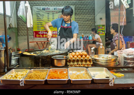 NAKHON PHANOM, THAILAND - OCT 21, 2018 : Thai male chef cooking Thai ...