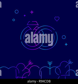 Engagement Rings Flat Icon. Wedding Symbol, Pictogram, Sign. Light Flat ...