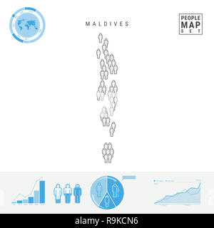 Maldives population map. Large group of realistic a diverse crowd of ...
