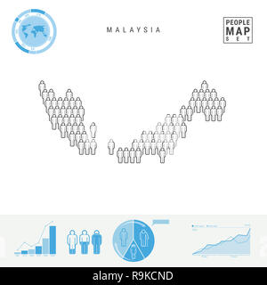 Malaysia population map. Large group of realistic a diverse crowd of ...