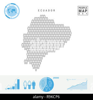 Ecuador population map. Large group of realistic a diverse crowd of ...