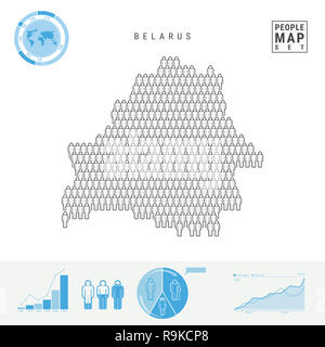 Belarus population map. Large group of realistic a diverse crowd of ...