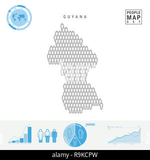 Guyana population map. Large group of realistic a diverse crowd of ...