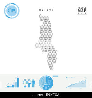 Malawi population map. Large group of realistic a diverse crowd of ...
