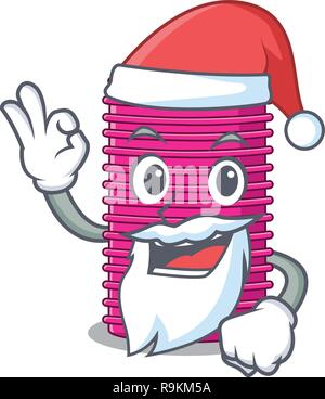 Santa with gift curlers hair in shape cartoon funny Stock Vector Image ...