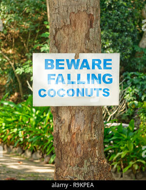 Danger sign warning of risk of falling trees, with DANGER highlighted ...