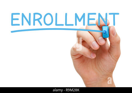 Hand writing sign Open Enrollment. Conceptual photo The yearly period ...