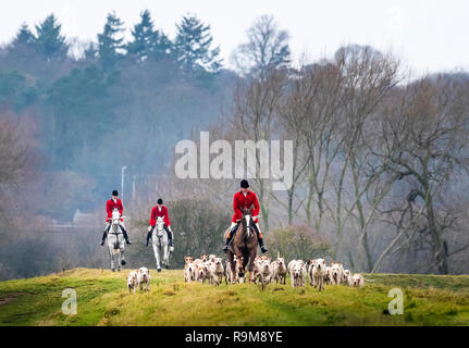 Members of the Grove and Rufford Hunt, formed in 1952, near Bawtry in ...
