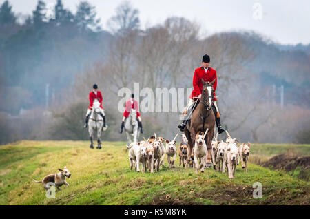Members of the Grove and Rufford Hunt, formed in 1952, near Bawtry in ...