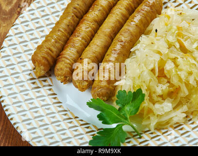 Lithuanian traditional dish of Vedarai Potato sausage, made of a blood ...