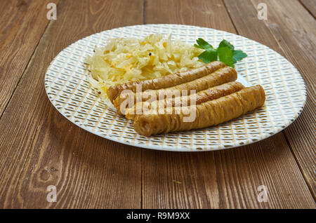 Lithuanian traditional dish of Vedarai Potato sausage, made of a blood ...