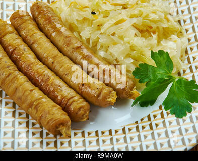 Bulviniai vedarai - Lithuanian sausage, various types of sausage or ...