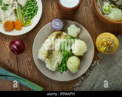 Norwegian cuisine, Traditional assorted dishes, Top view Stock Photo ...