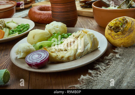 Persetorsk, traditional cod dish, Norwegian cuisine, Traditional ...