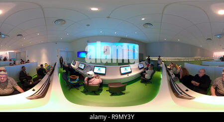 360° view of Bazan oil refineries visitor center inside cooling towers ...