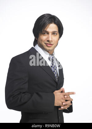 PORTRAIT OF A CORPORATE EXECUTIVE AGAINST A WHITE BACKGROUND Stock ...