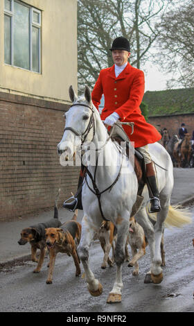 Christmas hunt, boxing day, Woore Staffordshire, fox hunting horse ...