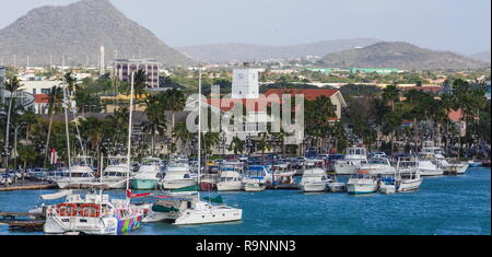 ORENJASTAD, ARUBA - December 17, 2015: Being south of the hurricane ...