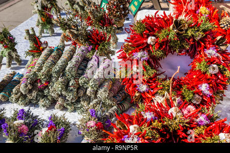 New Mexico red chile pepper ristras and wreaths, Santa Fe, New Mexico ...