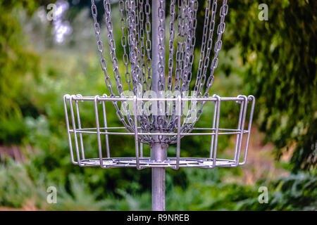 Disc golf or Frisbee golf chain basket hole target for catching ...