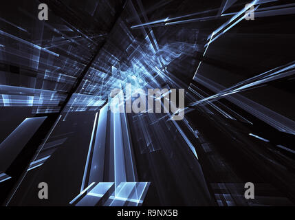 Computer generated abstract tehnology image. Three-dimensional 3D ...