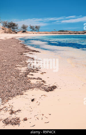 sand beach in Antsiranana in low tide, Diego Suarez bay landscape ...