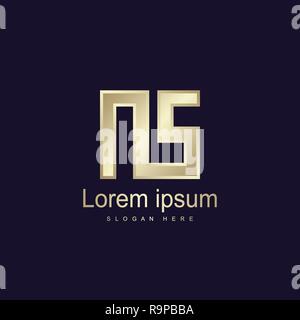 Initial Letter NS Logo Template Vector Design Stock Vector Image & Art ...