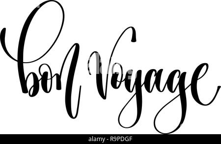 Bon Voyage Hand Lettering Vector Calligraphy Travel Stock Vector Image ...