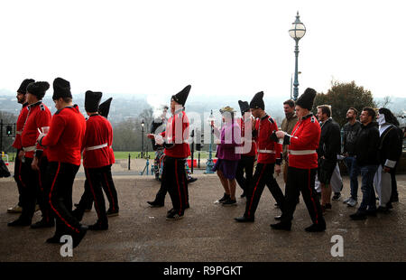 Darts fans arriving in fancy dress on day eighteen of the Paddy Power ...