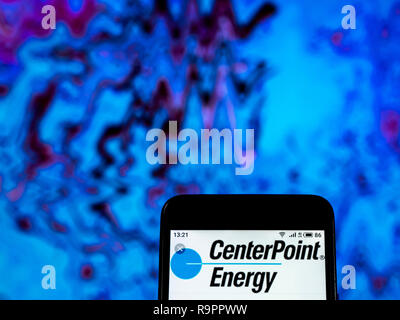 CenterPoint Energy Utilities company logo seen displayed on smart phone ...