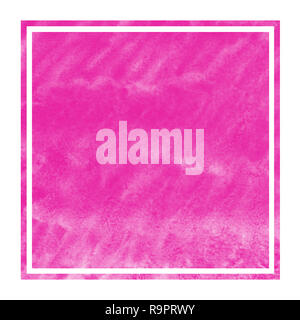 Pink hand drawn watercolor rectangular frame background texture with ...