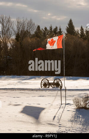 Canada Maple Leaf flag and Alberta provincial flags Stock Photo - Alamy