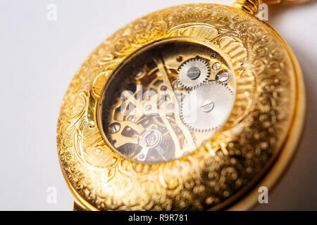 the inside of a classic watch. gear wheels of a pocket watch Stock ...