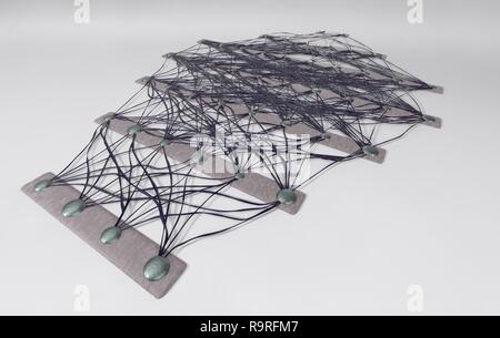 Neural net. Neuron network. Deep learning. Cognitive technology concept. 3d render Stock Photo ...