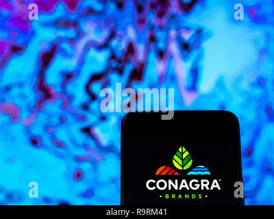 Conagra Brands Food company logo seen displayed on smart phone Stock ...