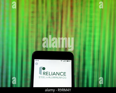 Reliance Steel & Aluminum Co. logo seen displayed on smart phone Stock ...