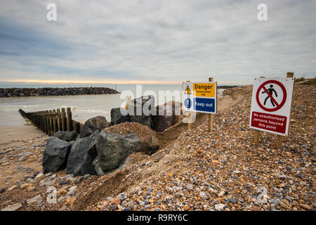 Elmer beach sea defences at Middleton on Sea near Bognor Regis, West ...