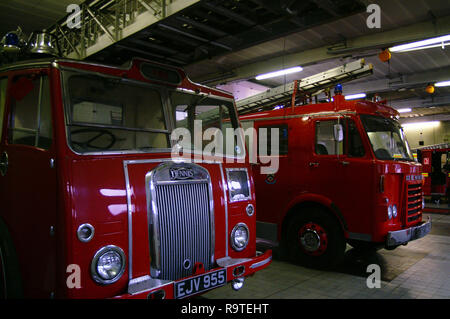 1960s fire engine in fire station vintage fire engine Stock Photo - Alamy