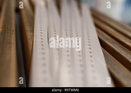 Strips of paper to measure metric distances Stock Photo - Alamy